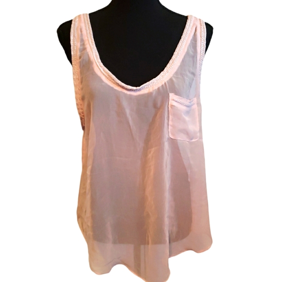 LA made | Tops | Sheer Blush Colored Tank With Chain Detail | Poshmark